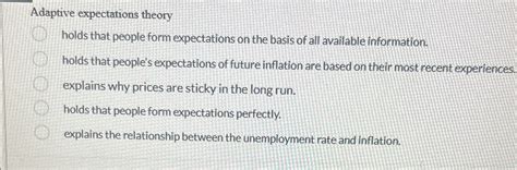 Solved Adaptive Expectations Theoryholds That People Form