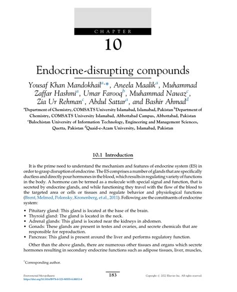 Pdf Endocrine Disrupting Compounds