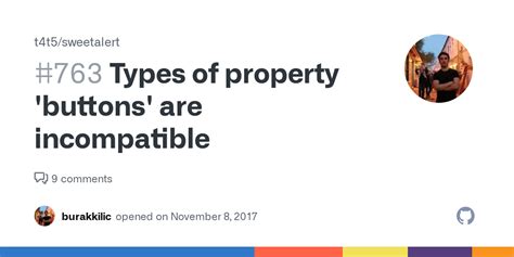 Types Of Property Buttons Are Incompatible · Issue 763 · T4t5