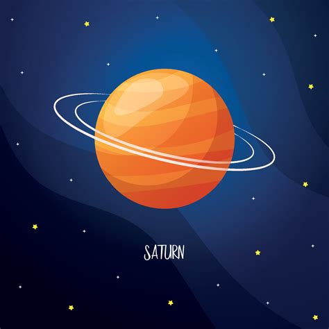 Dibujos Animados Saturno Planeta Para Niños Educación Solar Sistema