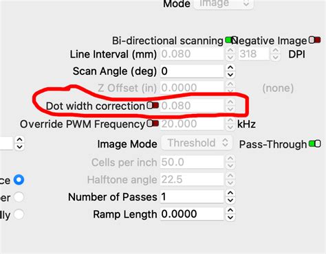 Dot Width Correction Feature How To Use Lightburn Software
