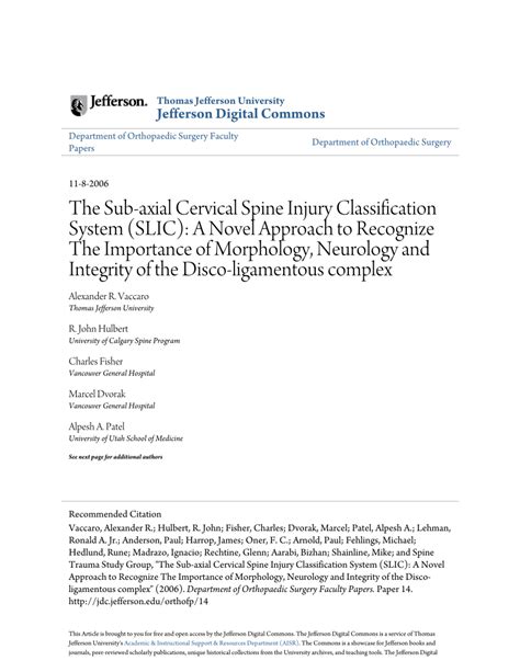 Pdf The Sub Axial Cervical Spine Injury Classification System Slic Pdf The Sub Axial Cervical Spine Injury Classification System Slic