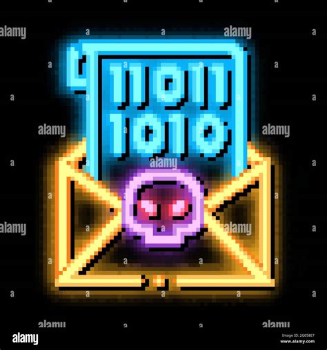 Binary Code Neon Glow Icon Illustration Stock Vector Image And Art Alamy