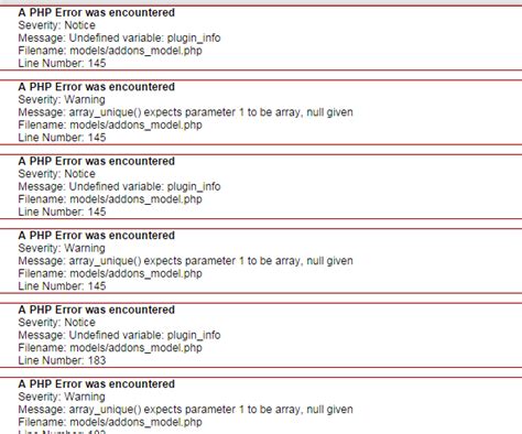 PHP Errors In Control Panel Main Site Still Working ExpressionEngine Answers