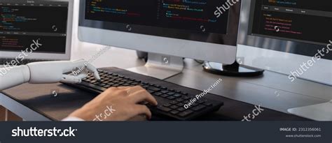 Ai Robot Human On Laptop Images Stock Photos Vectors