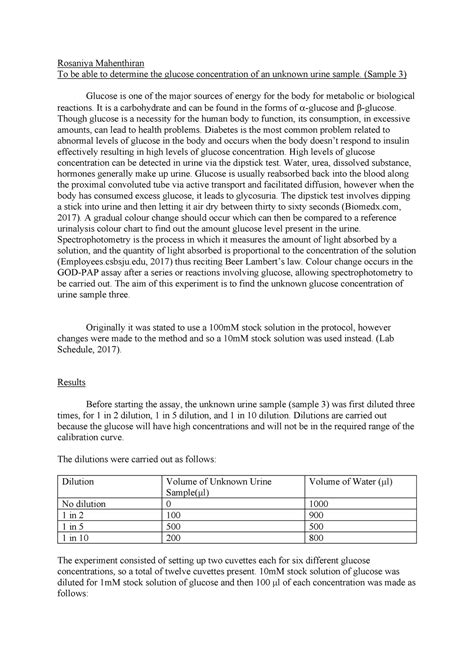 lab report biomedical analysis rosaniya mahenthiran to be able to