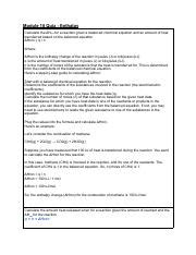 Calculating Enthalpy Changes In Reactions Course Hero