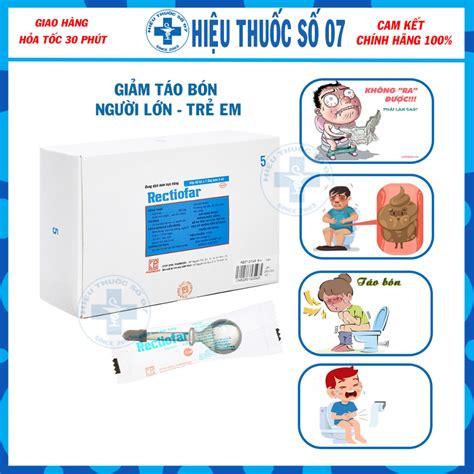 Ống bơm trực tràng giảm táo bón người lớn và trẻ em Rectiofar ống 3ml