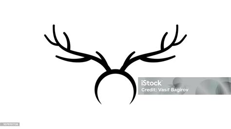 사슴 복장 아이콘 트렌디한 현대 평면 선형 벡터 사슴 의상 얇은 선 크리스마스 컬렉션 개요 벡터 일러스트 레이 션에서에서 흰색 배경 아이콘 겨울에 대한 스톡 벡터 아트 및