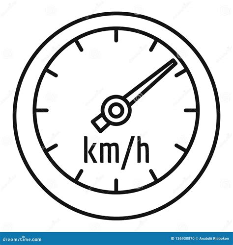 Car Speedometer Icon Outline Style Stock Vector Illustration Of Indicator Dashboard 136930870