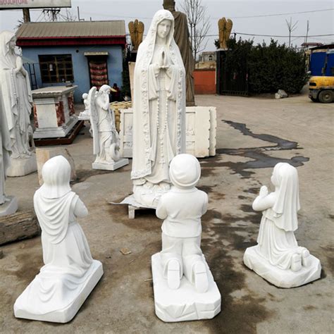 Religious Figure Statue Hand Carving Life Size White Marble Stone