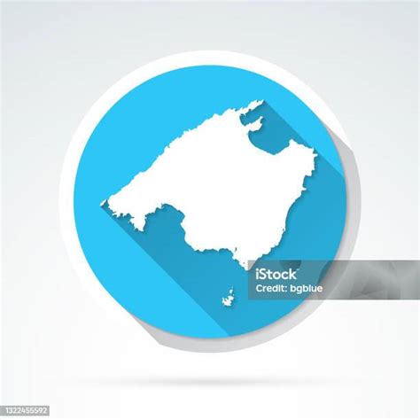 Majorca Map Icon Flat Design With Long Shadow Stock Illustration