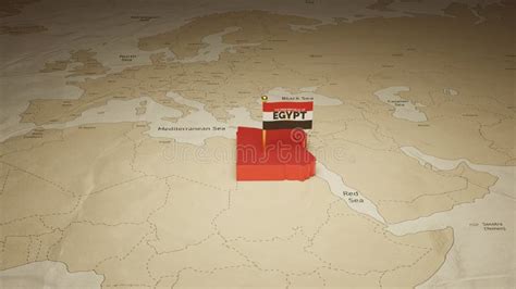 Egypt D Map On World Map Background Stock Image Image Of Media Dimensional
