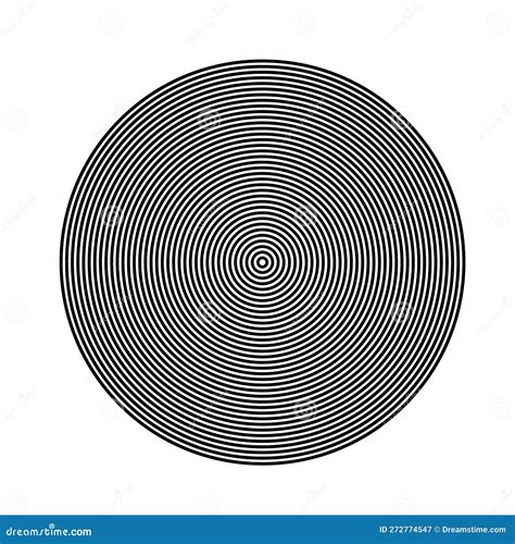 Circle Repeating Inward On A White Background In A Linear Style For Print And Design Vector
