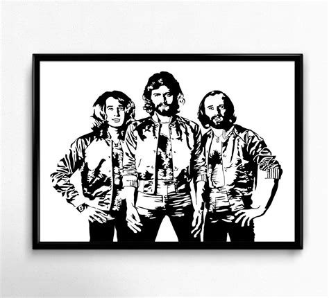 The Bee Gees Art Print Original Illustration Of The Disco Etsy