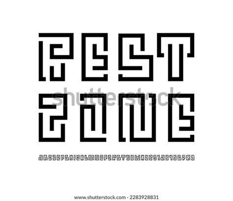 Digital Font Alphabet Segment Line Minimal Stock Vector Royalty Free Shutterstock