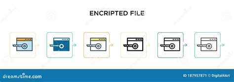 encripted file vector icon in 6 different modern styles black two