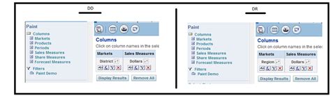 obiee dropdown reports in pdf format
