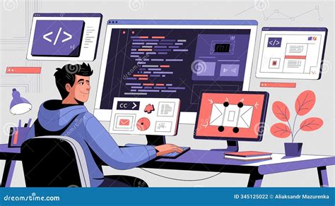 Web Development Concept With Programmer Engineering And Coding Website On Augmented Reality