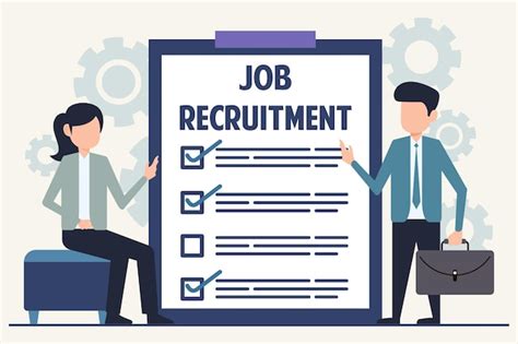 직업 채용에 대한 평평한 설계 터 일러스트 개념 프리미엄 벡터