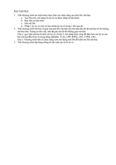 Bt 07 Bài Tập C BÀi TẬp File Viết Chương Trình Tạo Một Menu Thực
