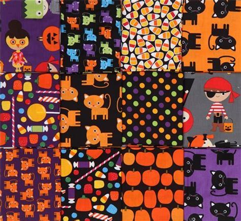 Fat Quarter Fabric Bundle Halloween Complete Collection Robert Kaufman