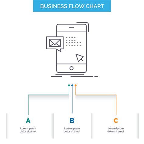 Bulk Dialog Instant Mail Message Business Flow Chart Design With 3 Steps Line Icon For