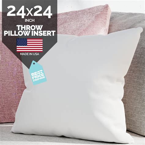Pillow Insert 24x24 Throw Pillow Stuffing Made In Usa Cotton Shell And