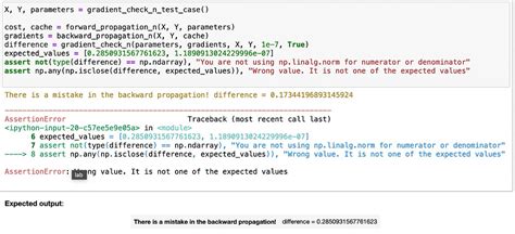 c2w1a3 exercise 4 gradient check n it is not one of the expected