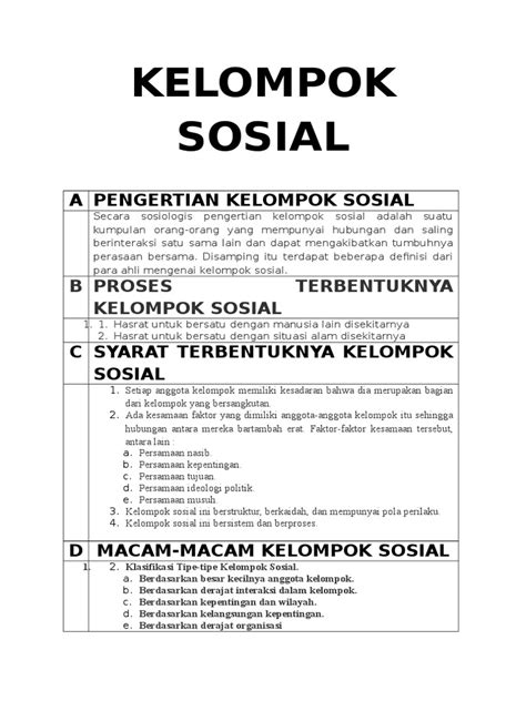 Mind Mapping Kelompok Sosial Pdf