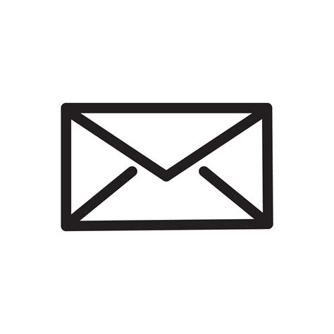 Outline Email Icon Isolated On Grey Background Open Envelope Pictogram