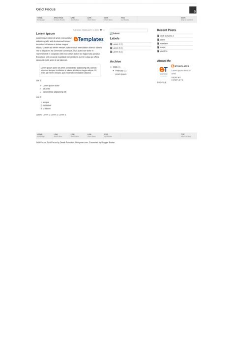Grid Focus Blogger Template BTemplates