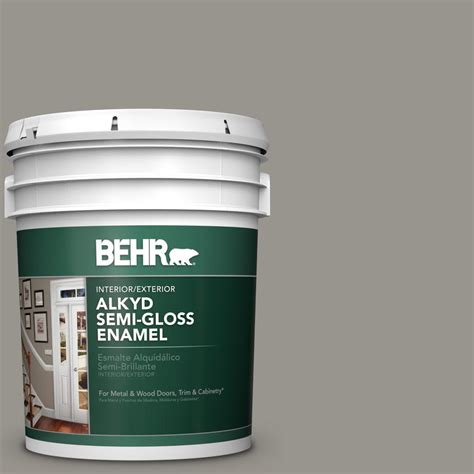 Behr 5 Gal N360 4 Battleship Gray Semi Gloss Enamel Alkyd Interior