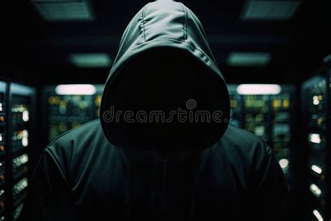 Generative Ai Hacker In A Dark Room Surrounded By Multiple Screens And Typing On A Keyboard