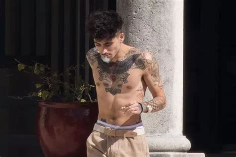 Zayn Malik Puffs On Suspicious Looking Cigarette During Songwriting Break As He Goes Topless And