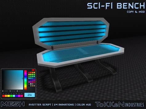 Second Life Marketplace Tokken Industries Sci Fi Bench Mesh
