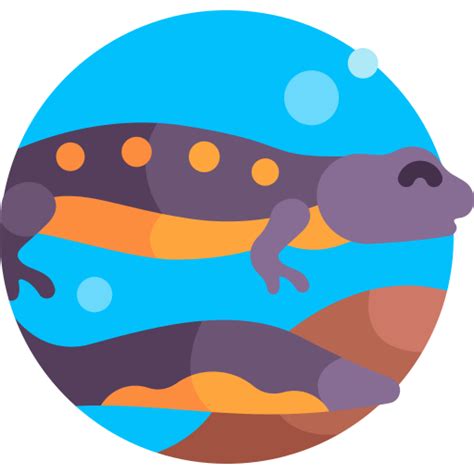 Paddle Tail Newt Detailed Flat Circular Flat Icon