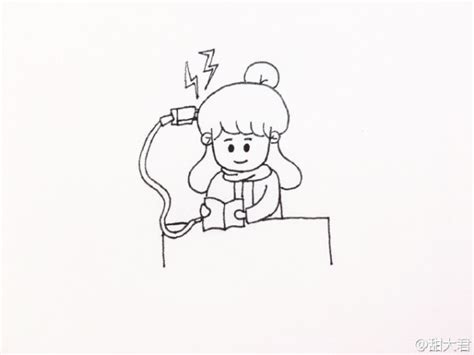 励志爱读书的女生简笔画教程图片彩色 人生就要不断的给自己充电阅读[ 图片 9p ] 才艺君