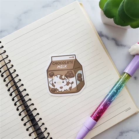 Cute Chocolate Cow Milk Sticker Milk Lover Dairy Lover Etsy