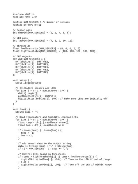 Arduino Temp Sensor Code Pdf