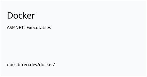 Asp Net Executables Docker