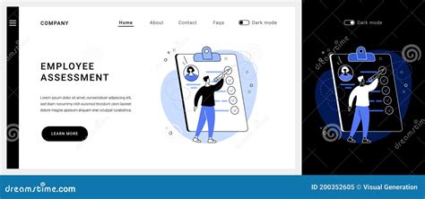 Employee Assessment Vector Concept Landing Page Stock Vector