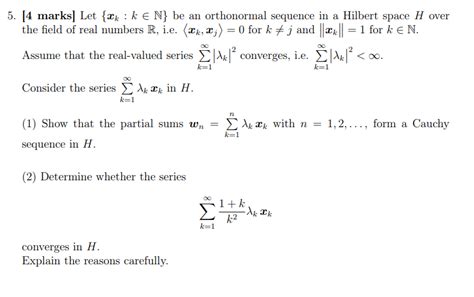 Solved Marks Let K K N Be An Orthonormal Chegg