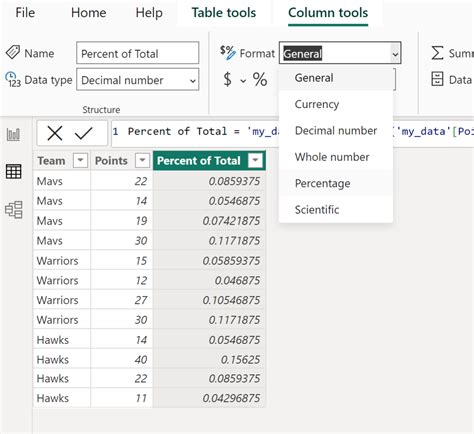 How To Calculate Percent Of Total In Power Bi With Example