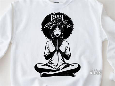 Afro Woman Praying Hands Svg Png Dxf Girl Boss Vibes