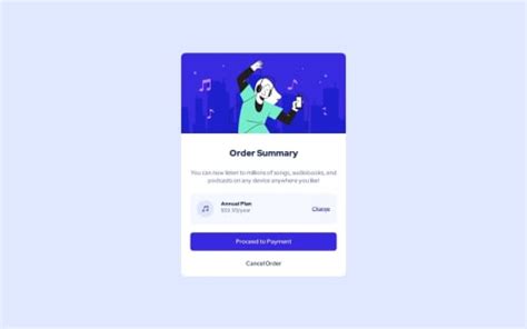 Frontend Mentor Order Summary Component Using Css Html Coding Challenge Solution