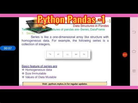 Pandas Data Structures:Series - YouTube