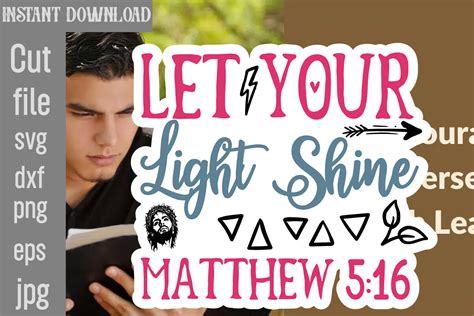 Let Your Light Shine Matthew Svg Graphic By Simacrafts · Creative Fabrica