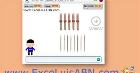 ExceLuisABN Matemática y Excel Cantidad y grafía con palillos del 1