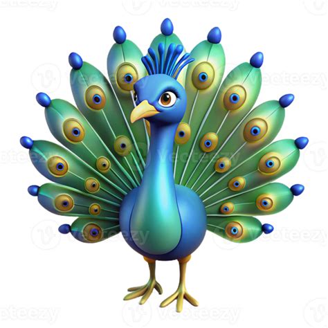 Extraordinary Traditional Cartoon Peacock 3d Illustration Exclusive